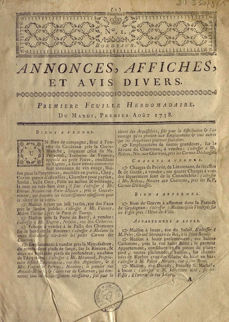 Presse ancienne - Séléné - Bibliothèque numérique de Bordeaux
